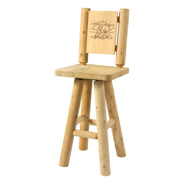 Branded Back Bar Stool with Swivel - Martins Custom Woodwork