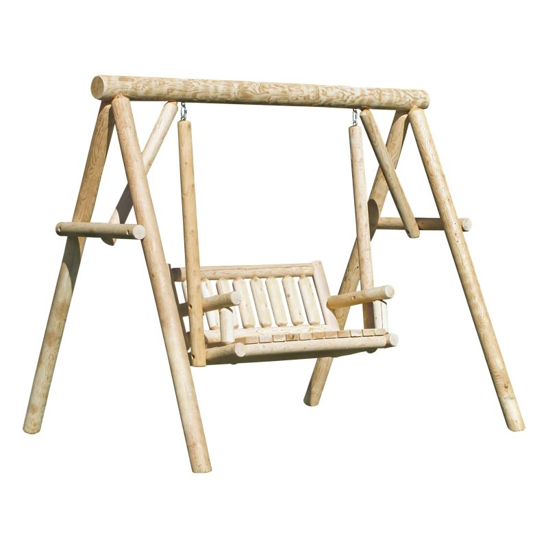 Log Swing with A-Frame - Martins Custom Woodwork